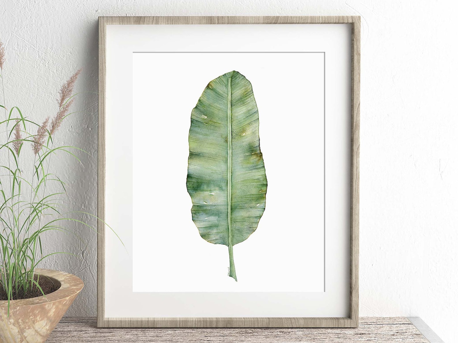 Banana Leaf Print Digital Download Printable Wall Art Green | Etsy