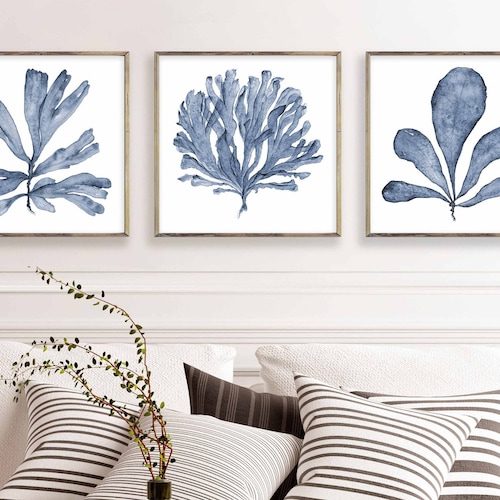 Square Print Set Living Room Wall Art Set of 3 Prints - Etsy