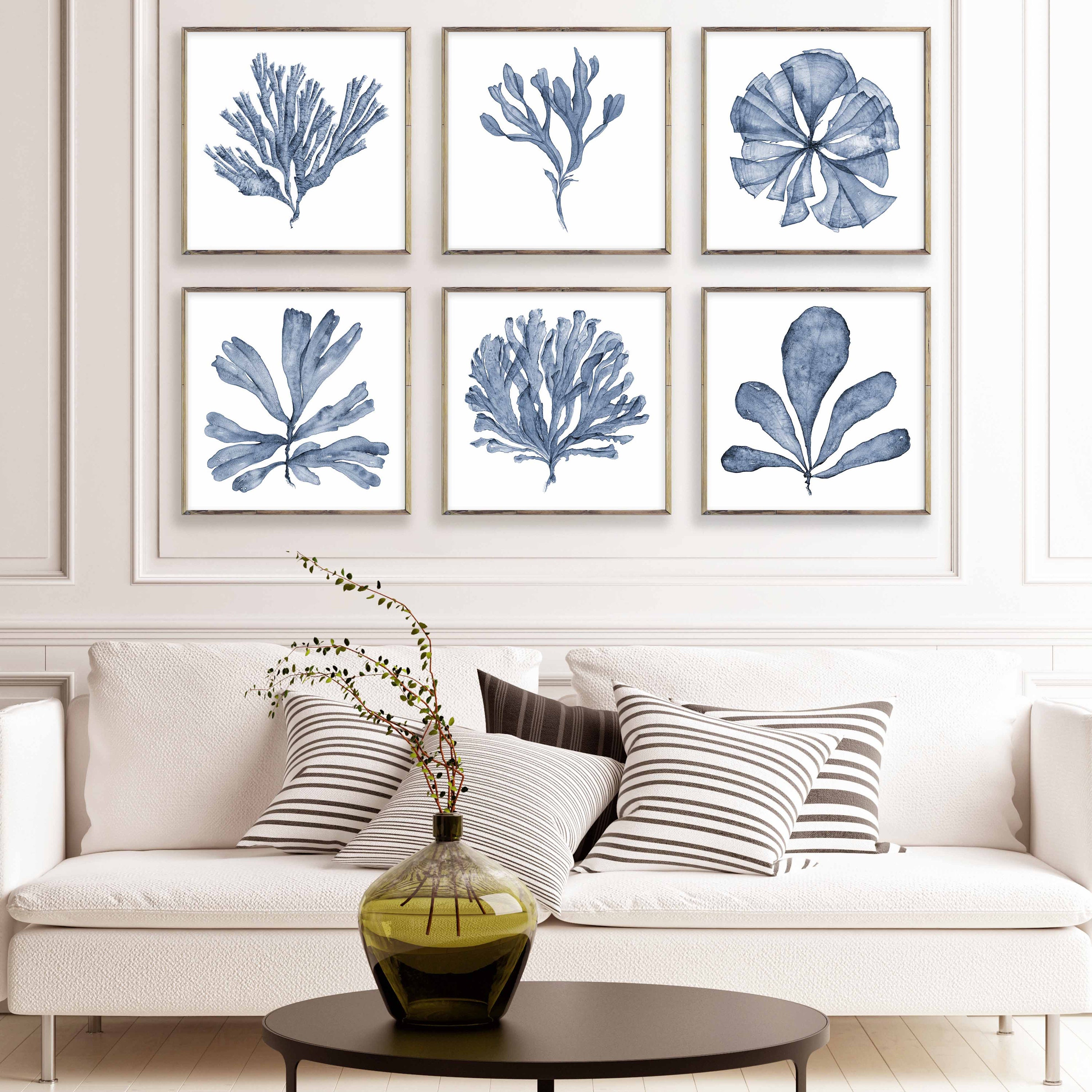 Square Art Print Set of 6 Prints Printable Wall Art Blue Sea - Etsy ...