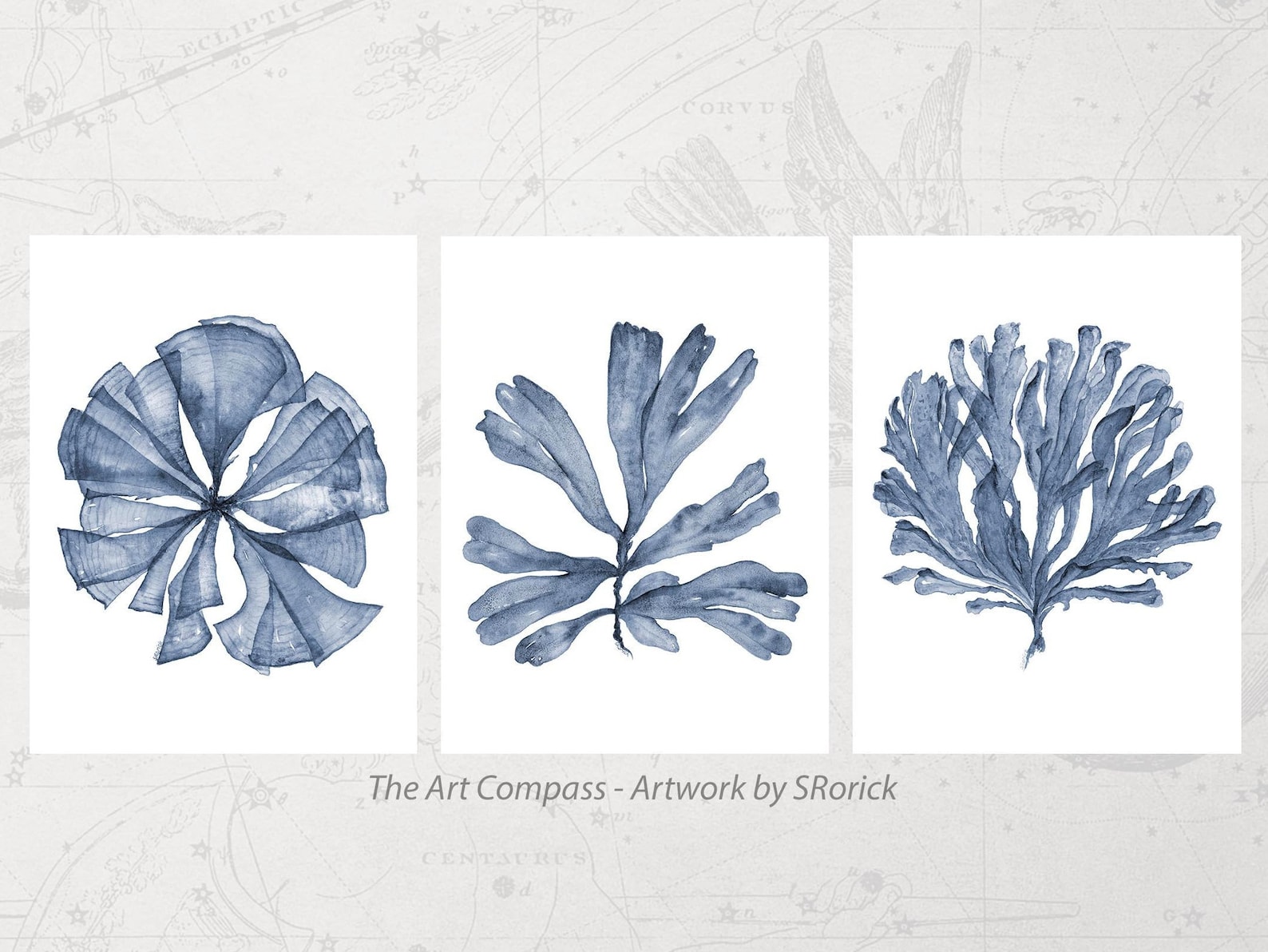 Digital Print Download of Watercolor Painting Set of 3, Botanical ...