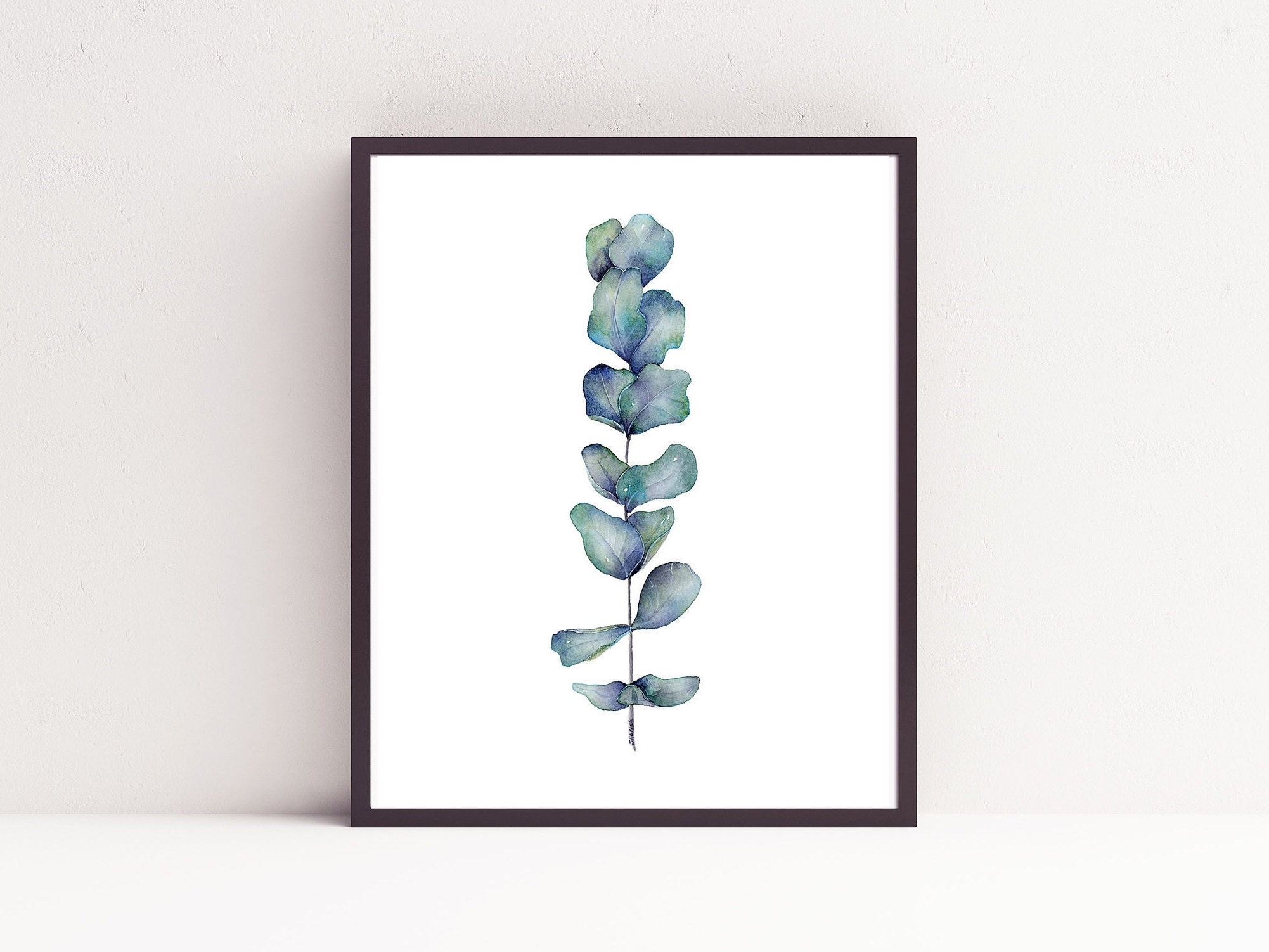 Downloadable Art Print of Eucalyptus Watercolor Painting, Printable ...