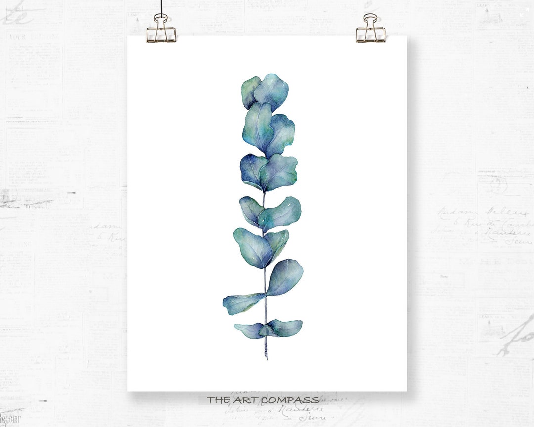 Downloadable Art Print of Eucalyptus Watercolor Painting, Printable ...