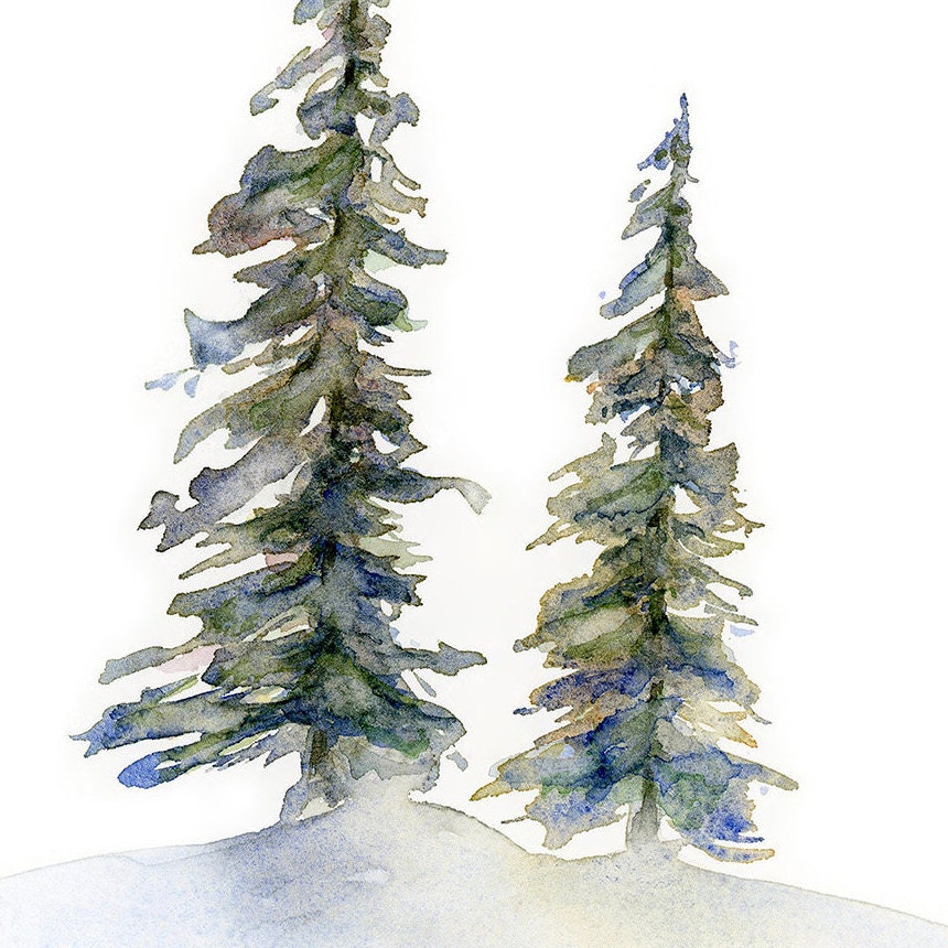 Printable Wall Art of Winter Trees Abstract Painting Digital - Etsy