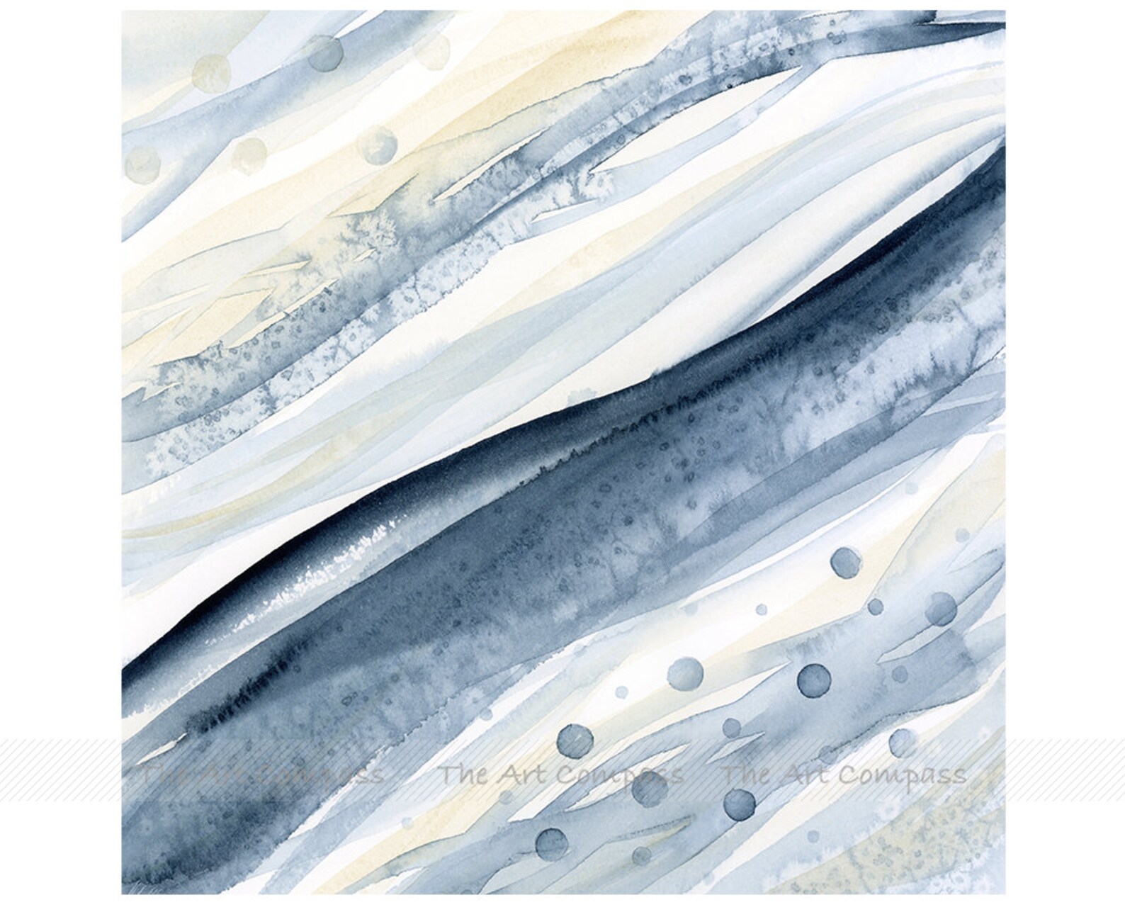 Art Printable Set of 3 Square Downloadable Prints of Navy Blue Abstract ...