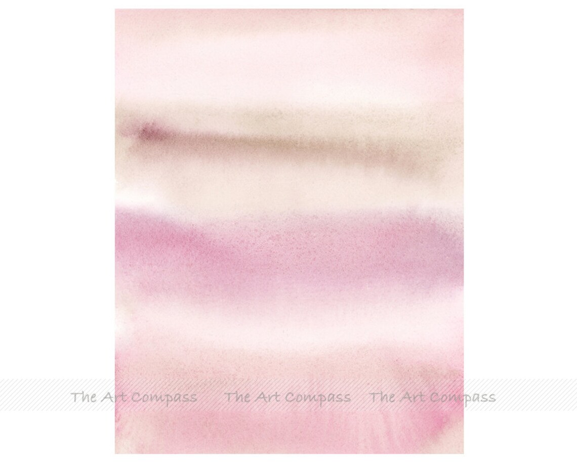 Blush Pink Wall Art Watercolor Printable Painting College | Etsy