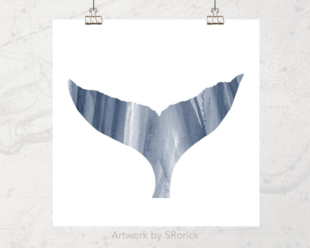 Whale Tail Printable Wall Art Print, Coastal Wall Decor for Living Room ...