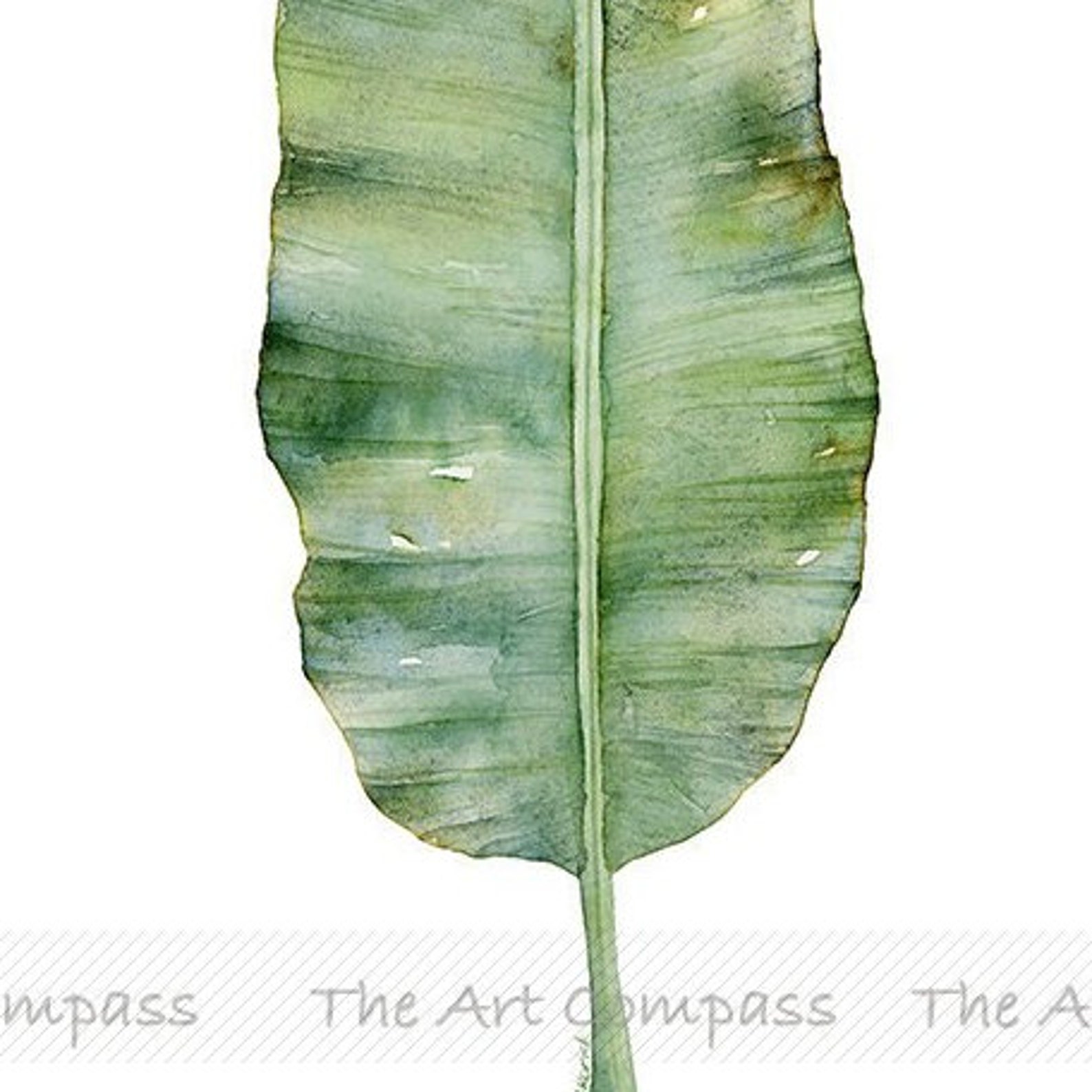 Banana Leaf Print Digital Download Printable Wall Art Green | Etsy