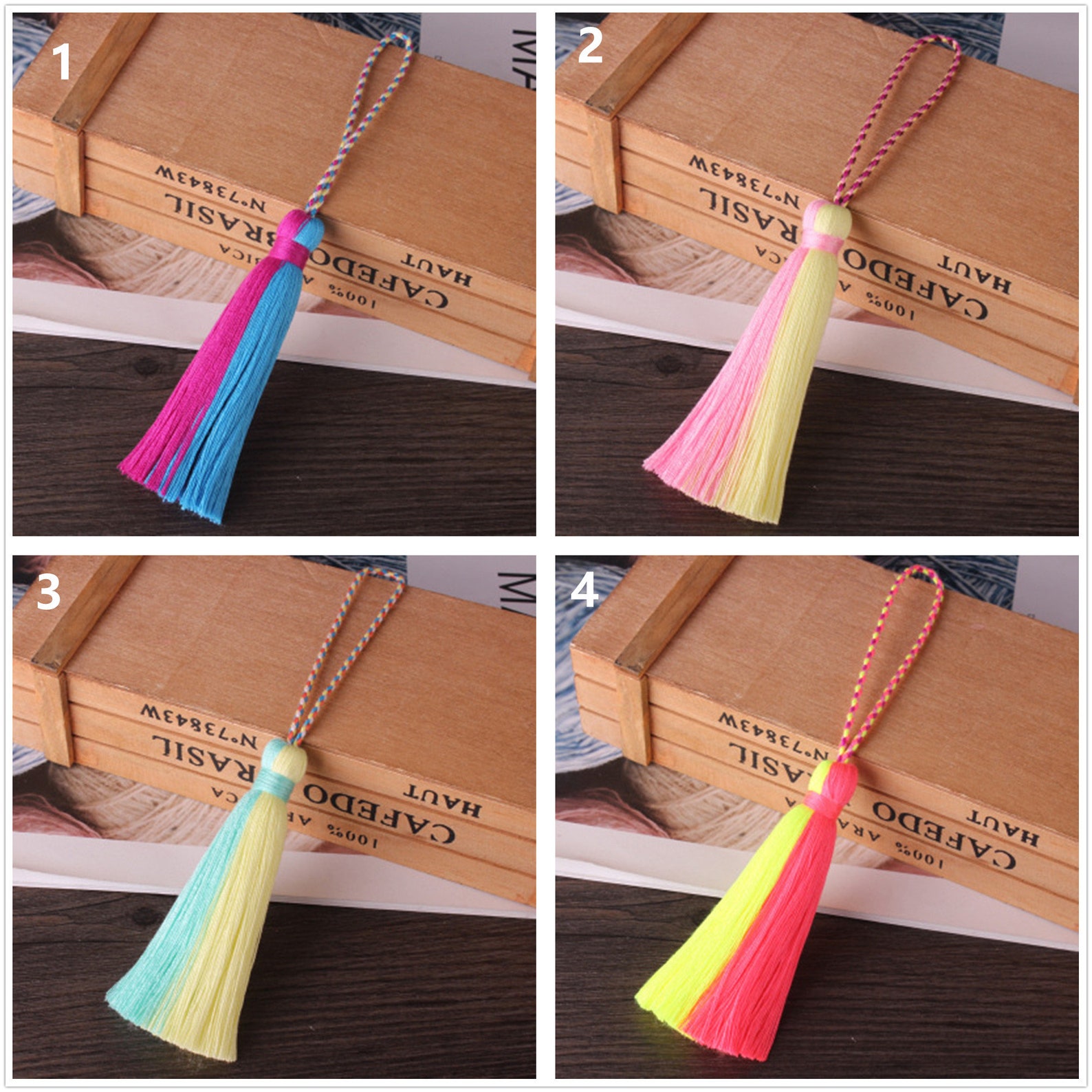 2pcs 90mm Cotton Tassels Double Colors Tassels for Jewelry Making - Etsy