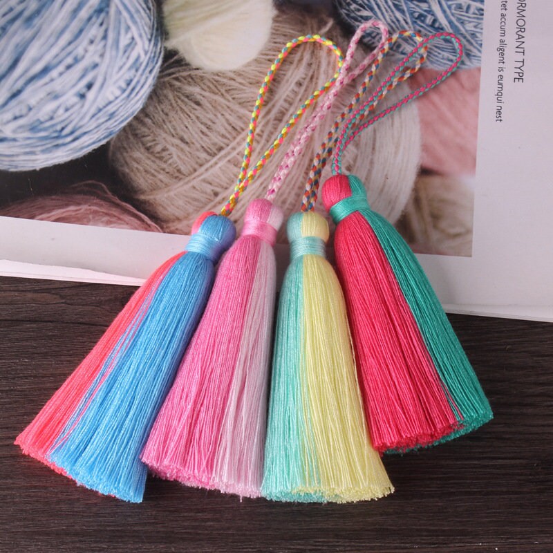 2pcs 90mm Cotton Tassels Double Colors Tassels for Jewelry Making - Etsy