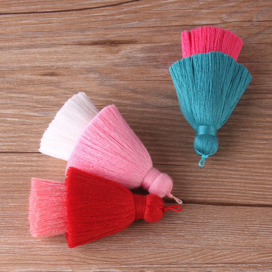 2pcs Tiered Tassels,stacked Tassels,cotton Tassels,double Tassels Charm ...