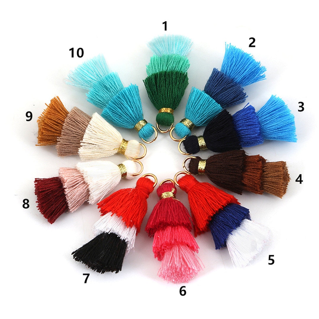 4pcs Tiered Tassels,stacked Tassels,cotton Tassels,double Tassels Charm ...