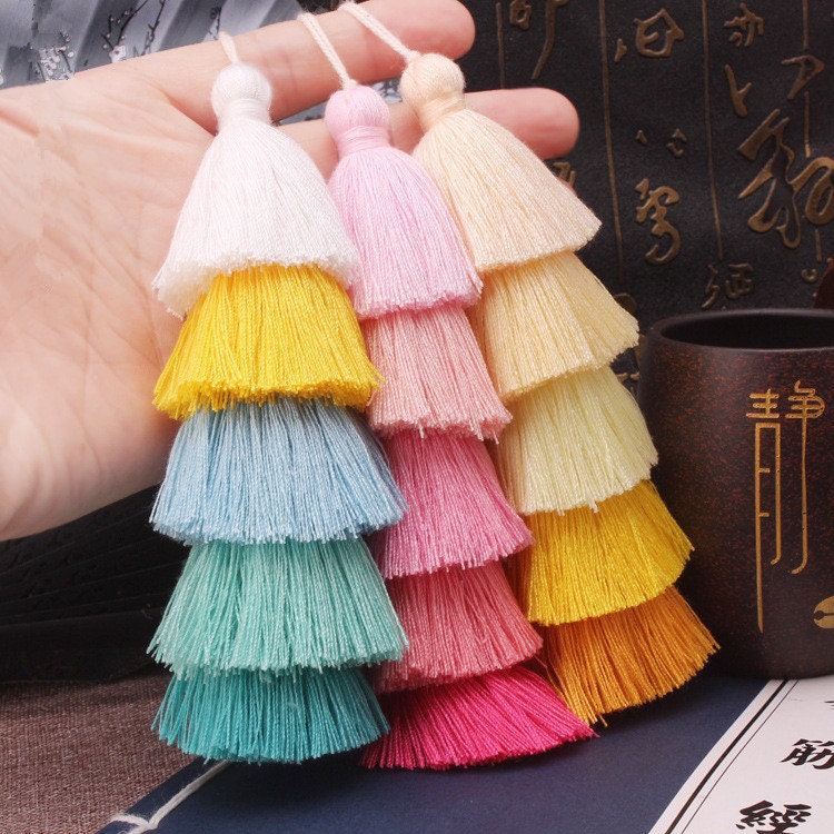 Tiered Cotton Tassels: Colorful Charm Pendants(2/4/10pcs) - Etsy