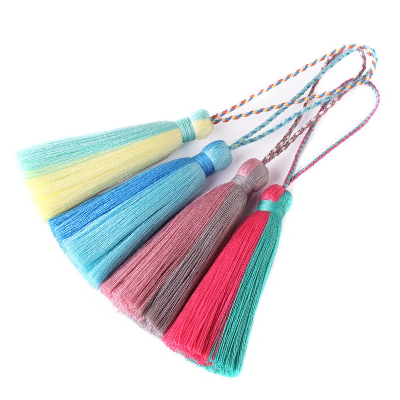 2pcs 90mm Cotton Tassels Double Colors Tassels for Jewelry Making - Etsy