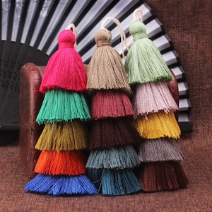 Tiered Cotton Tassels: Colorful Charm Pendants(2/4/10pcs) - Etsy