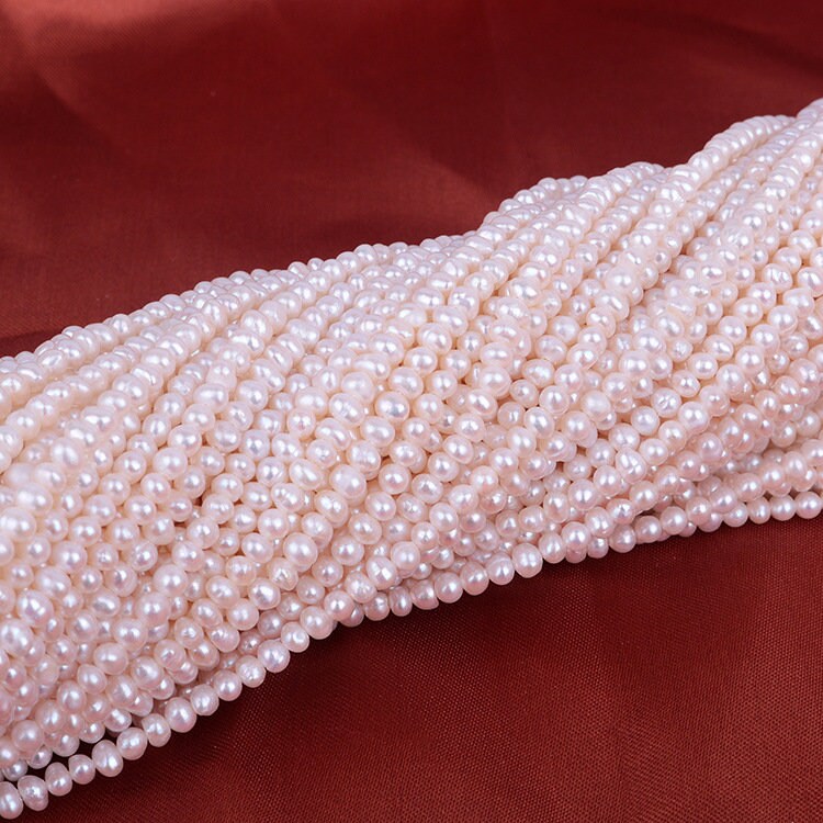 15inches 3-3.5mm White Fresh Water Pearl Flat Round Beads - Etsy