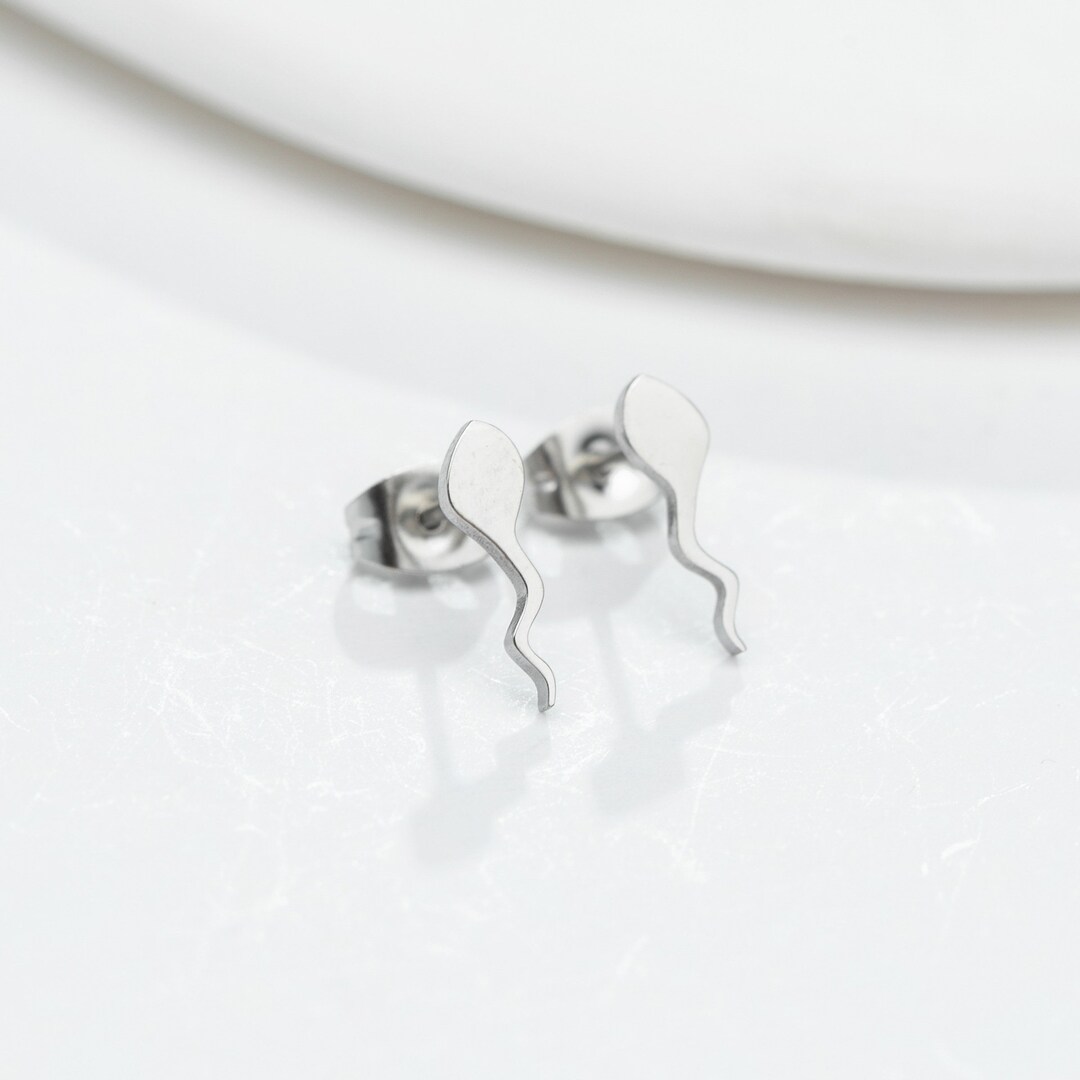 Tadpole Ear Studs,stainless Steel Earring,tiny Earrings,jewelry Ear Stud Accessories D464 - Etsy