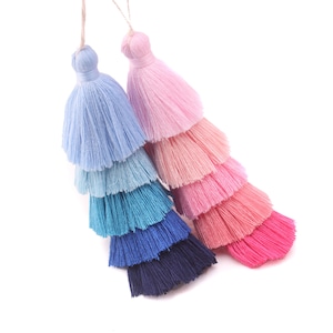 Tiered Cotton Tassels: Colorful Charm Pendants(2/4/10pcs) - Etsy