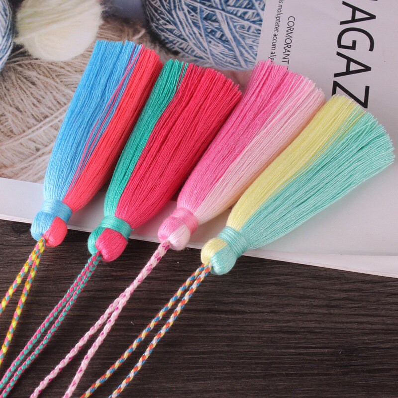 2pcs 90mm Cotton Tassels Double Colors Tassels for Jewelry - Etsy
