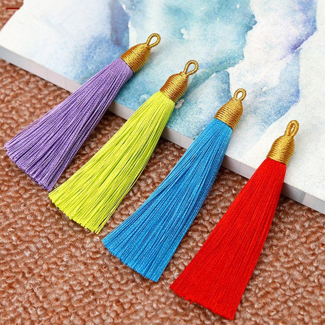 80MM Silk Tasselsgold Cap Tasselsjewelry Making Tassels - Etsy