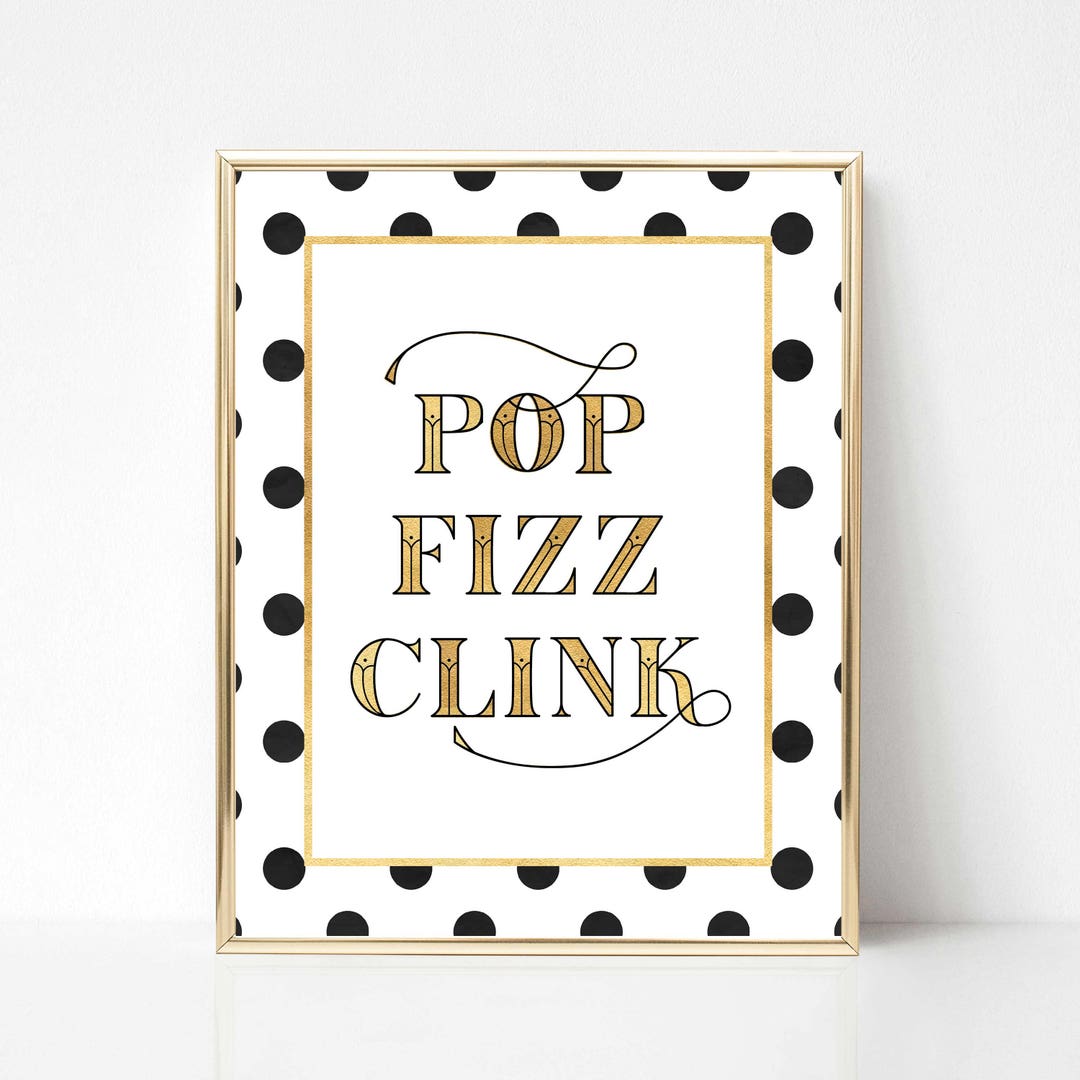 Printable Pop Fizz Clink Event Sign Bubbly Bar Event Sign Bridal Shower ...