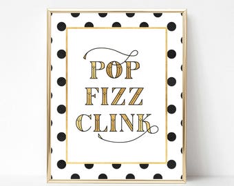 Printable Pop Fizz Clink Event Sign Bubbly Bar Event Sign Bridal Shower ...