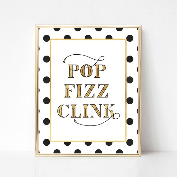 Printable Pop Fizz Clink Event Sign Bubbly Bar Event Sign | Etsy