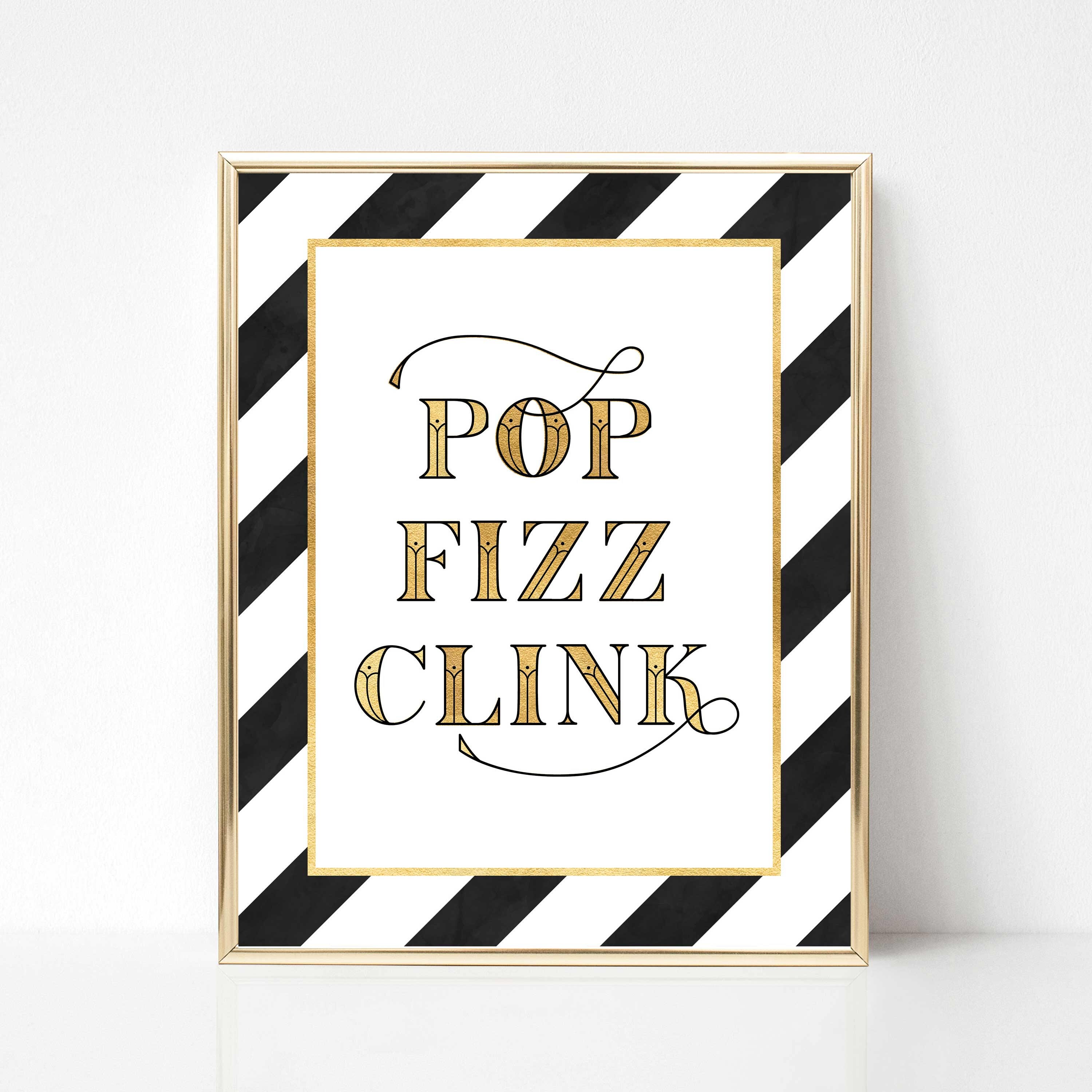 Printable Pop Fizz Clink Event Sign Bubbly Bar Event Sign Bridal Shower ...