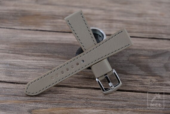 Gray Leather Watch Strap Classic Wrist Watchband Handmade - Etsy