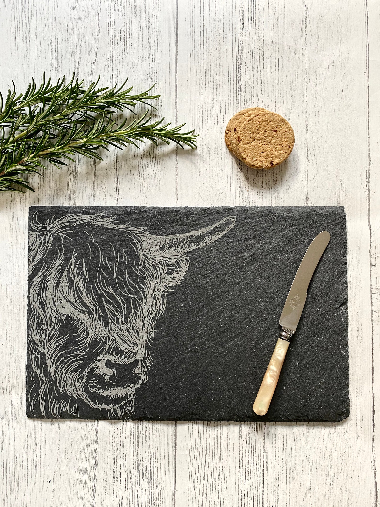 Slate Placemat & Coaster Set Highland Cow Highland Coo Laser - Etsy