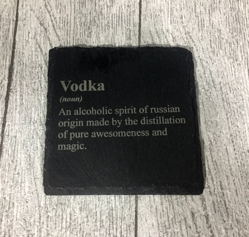 Drinks Coaster Vodka Engraved Coasters Personalised - Etsy