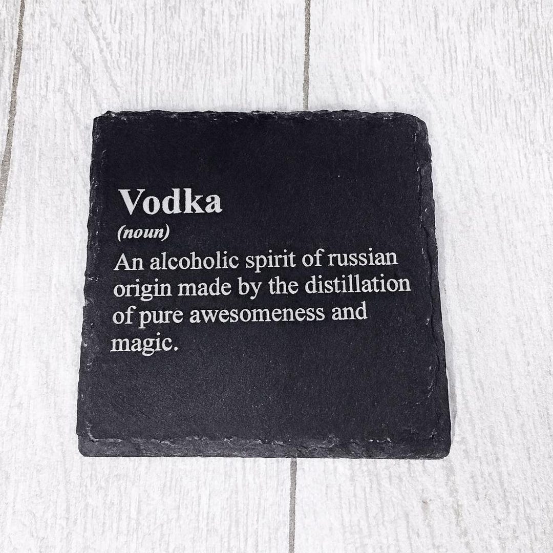 Engraved Slate Vodka Coaster - Personalized Laser Etched Gift - Etsy