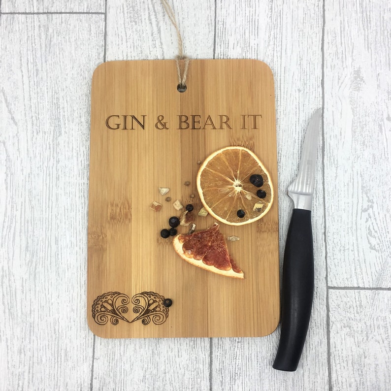 Wooden Chopping Board Personalised Gin Board Gin Gift - Etsy UK