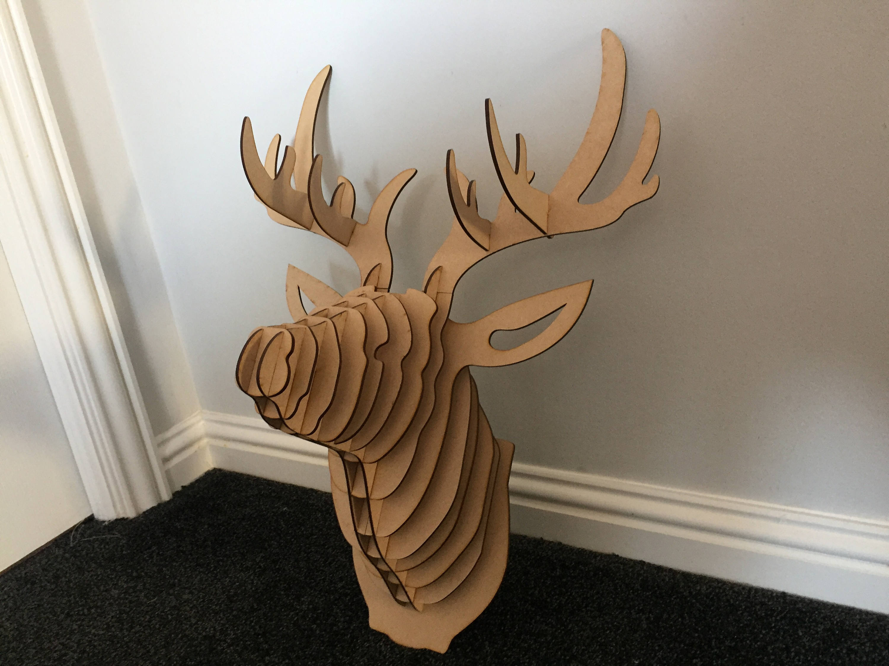 Stag Head 3D Wall Art Laser Cut Trophy Head Home Decor | Etsy