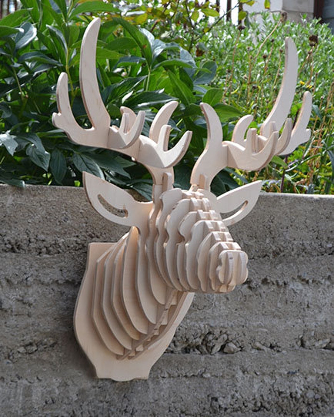 3D Laser Cut Stag Head Wall Art – Wooden Deer Trophy for Home Decor - Etsy