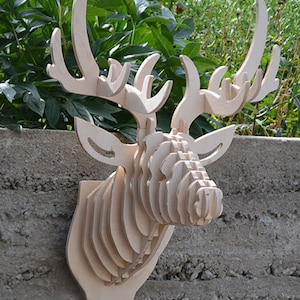 Stag Head 3D Wall Art Laser Cut Trophy Head, Home Decor - Etsy