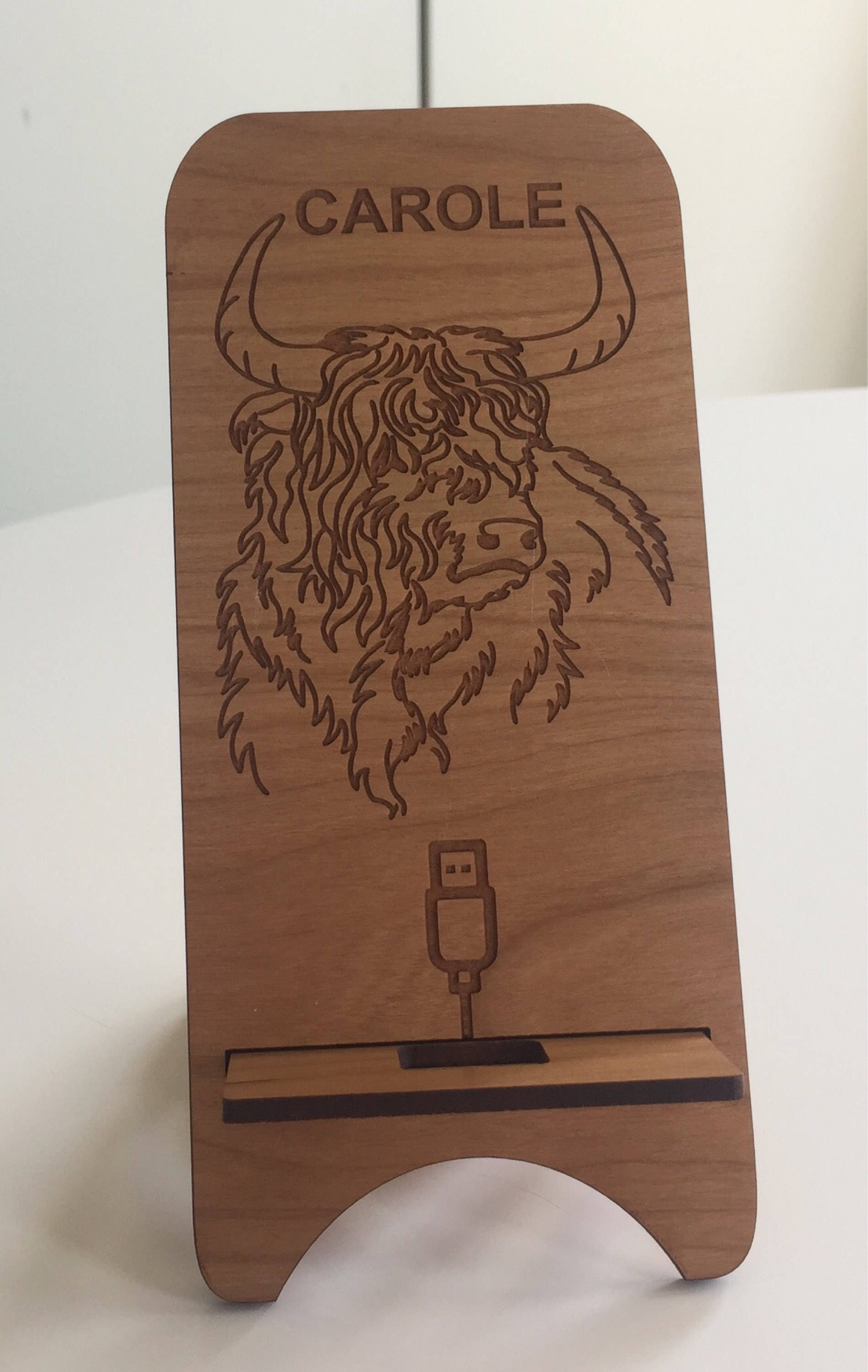 Mobile Phone Stand Highland Cow Laser Cut Laser Engraved - Etsy UK