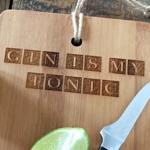 Wooden Chopping Board | Personalised Gin Board | Gin Gift | Gin ...