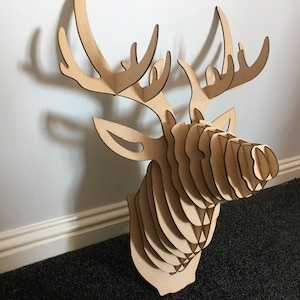 Stag Head 3D Wall Art Laser Cut Trophy Head, Home Decor - Etsy