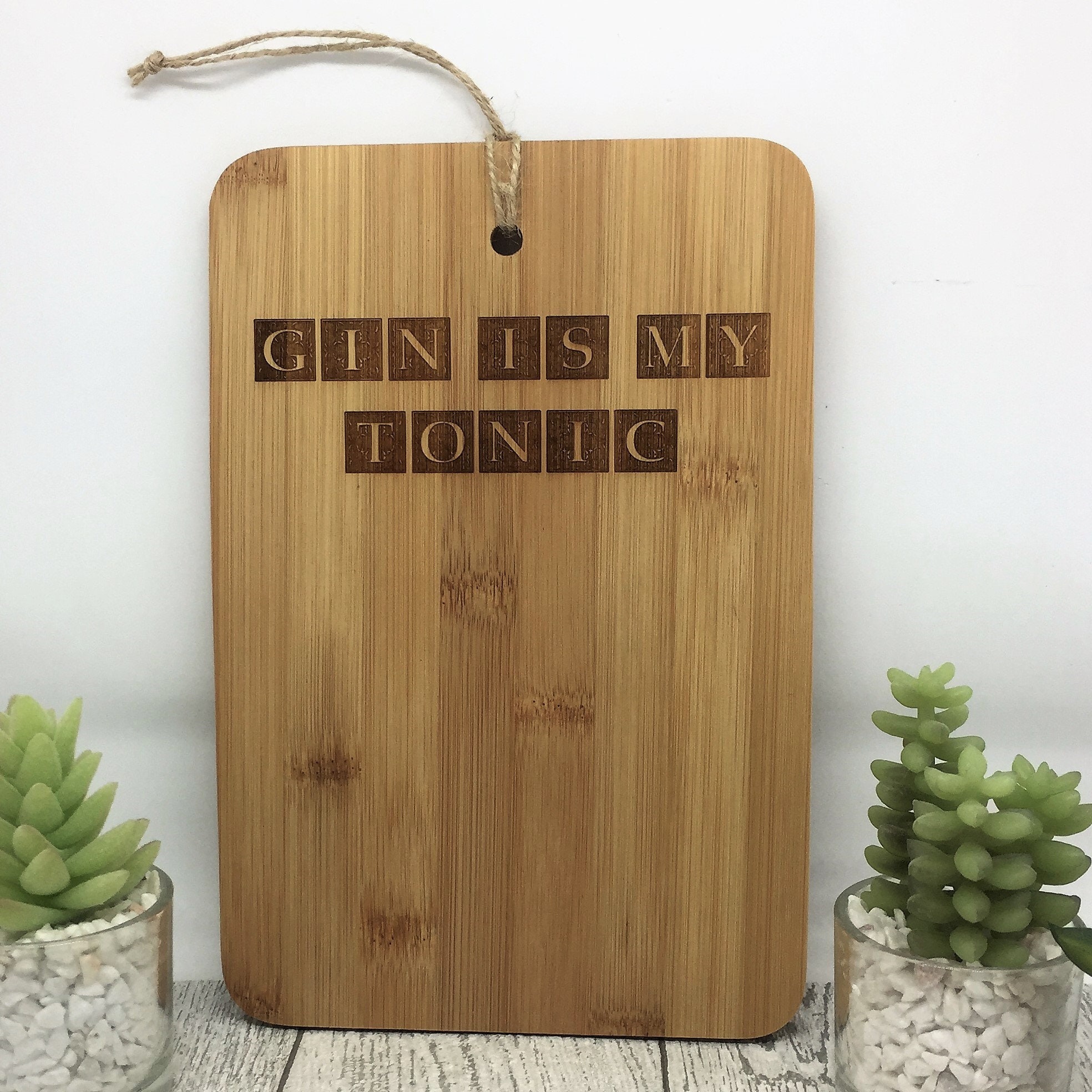 Wooden Chopping Board Personalised Gin Board Gin Gift | Etsy