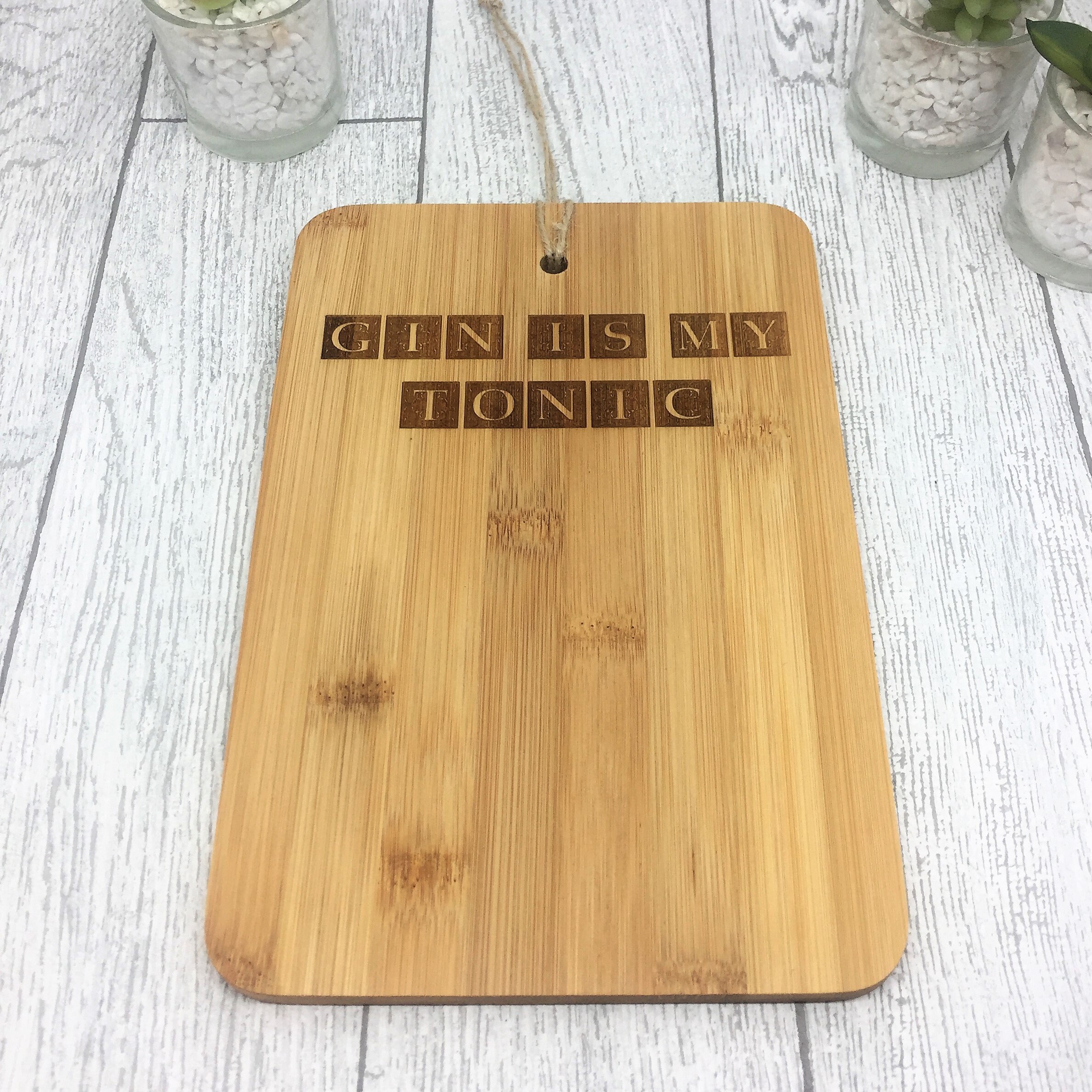 Wooden Chopping Board Personalised Gin Board Gin Gift | Etsy