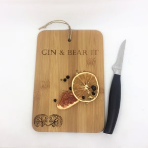 Wooden Chopping Board | Personalised Gin Board | Gin Gift | Gin ...
