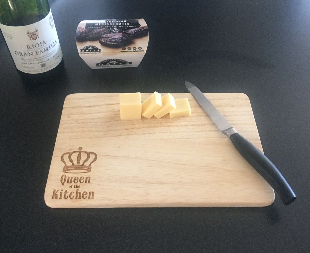 Laser Engraved Wooden Chopping Board, Personalized Solid Oak Serving ...