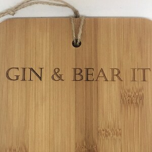 Wooden Chopping Board | Personalised Gin Board | Gin Gift | Gin ...