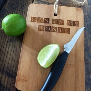 Wooden Chopping Board | Personalised Gin Board | Gin Gift | Gin ...
