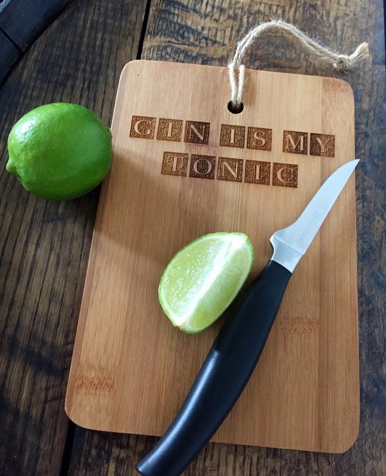 Wooden Chopping Board Personalised Gin Board Gin Gift - Etsy