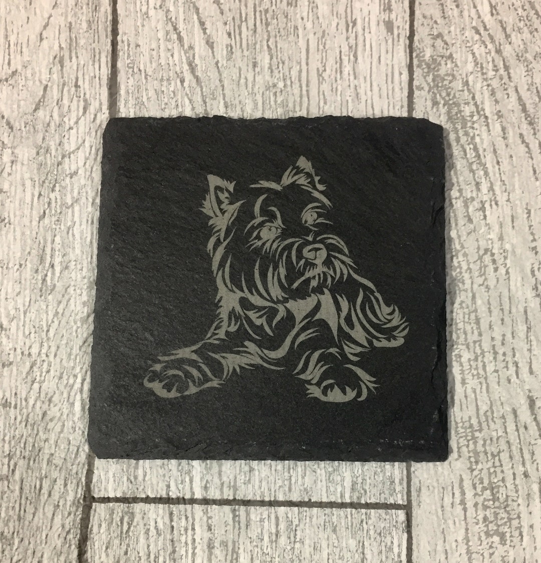Slate Coasters - Scottie Dog, Laser Engraved, Personalised, Custom ...