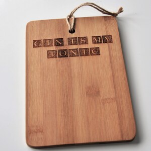 Wooden Chopping Board | Personalised Gin Board | Gin Gift | Gin ...