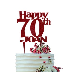 Custom Cake Toppers 70th Birthday, Cake Topper, Birthday Cake, Wedding ...
