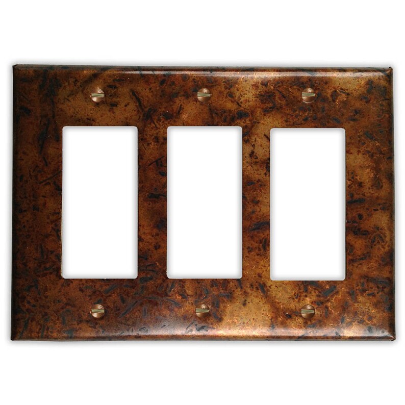 Triple Rocker/gfi Copper Switch Plate in Distressed Medium - Etsy