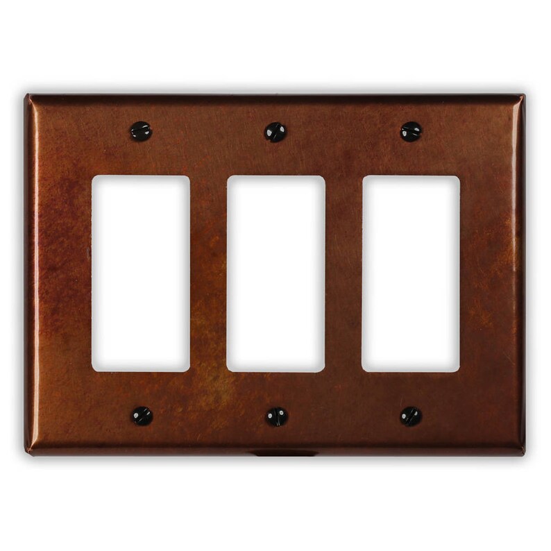 Triple Rocker/gfi Copper Switch Plate in Rustic - Etsy